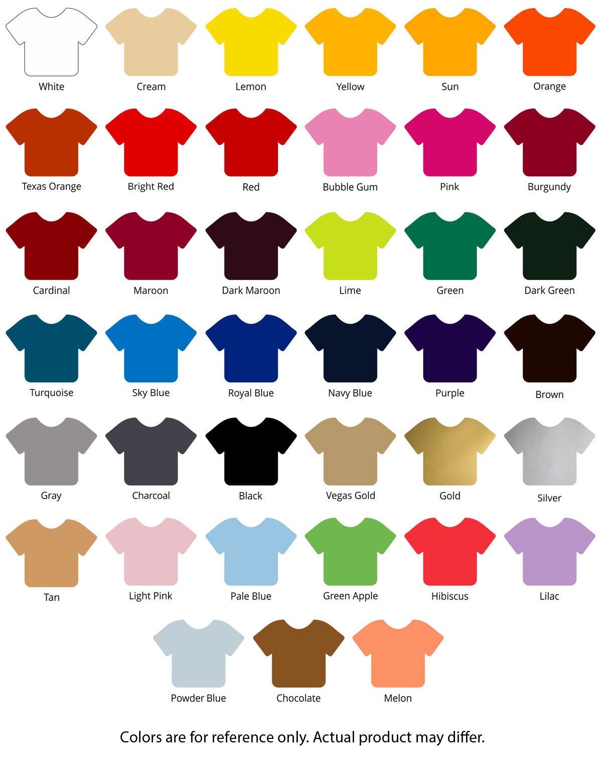 Heat Transfer Colour Chart – Stick Print and Press